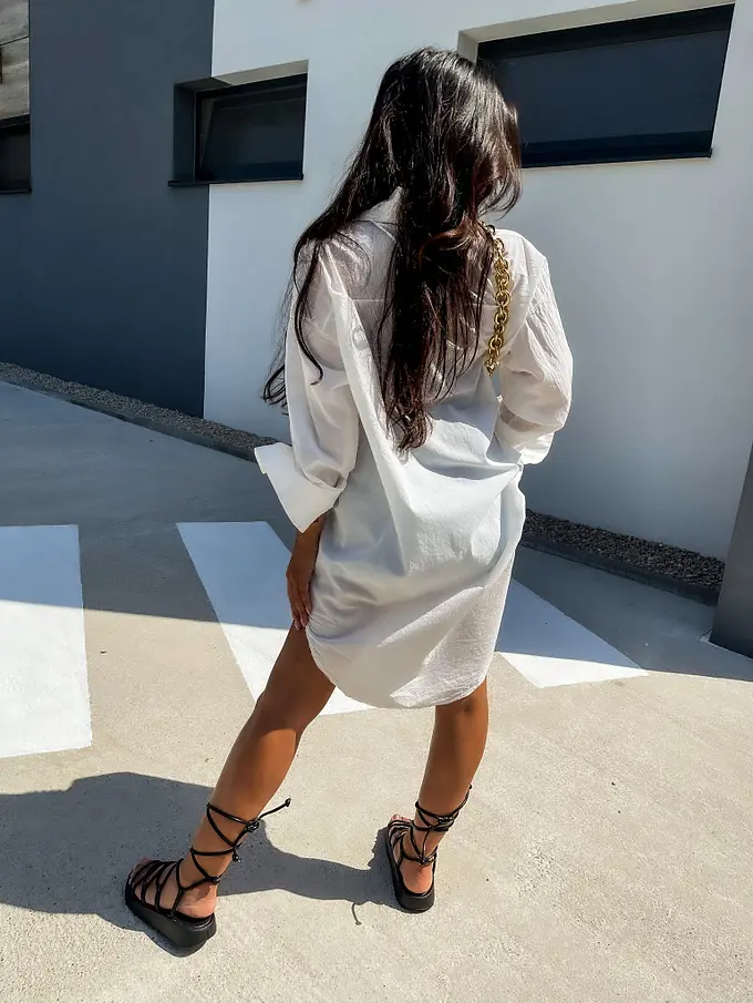 Fehér hosszú ing IRIS | Starstyle.hu