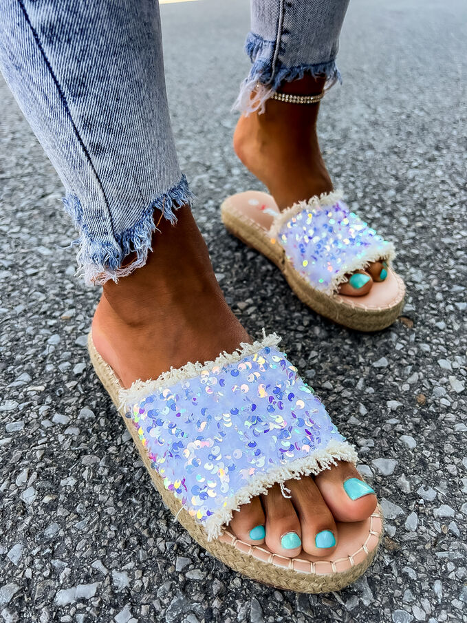 Flitteres fehér papucs NICKY | Starstyle.hu